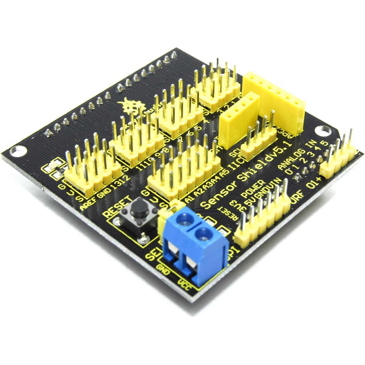 Keyestudio Sensor Shield for Arduino UNO V5 COM IIC URF – Flux Workshop