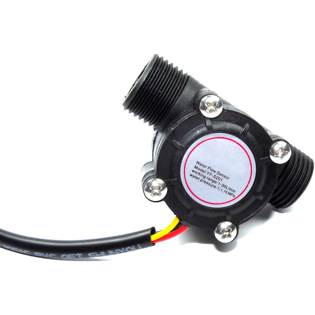 Hall Effect Flow Meter YF-S201 Hydroponic Water 0-30lpm Arduino Pi ...