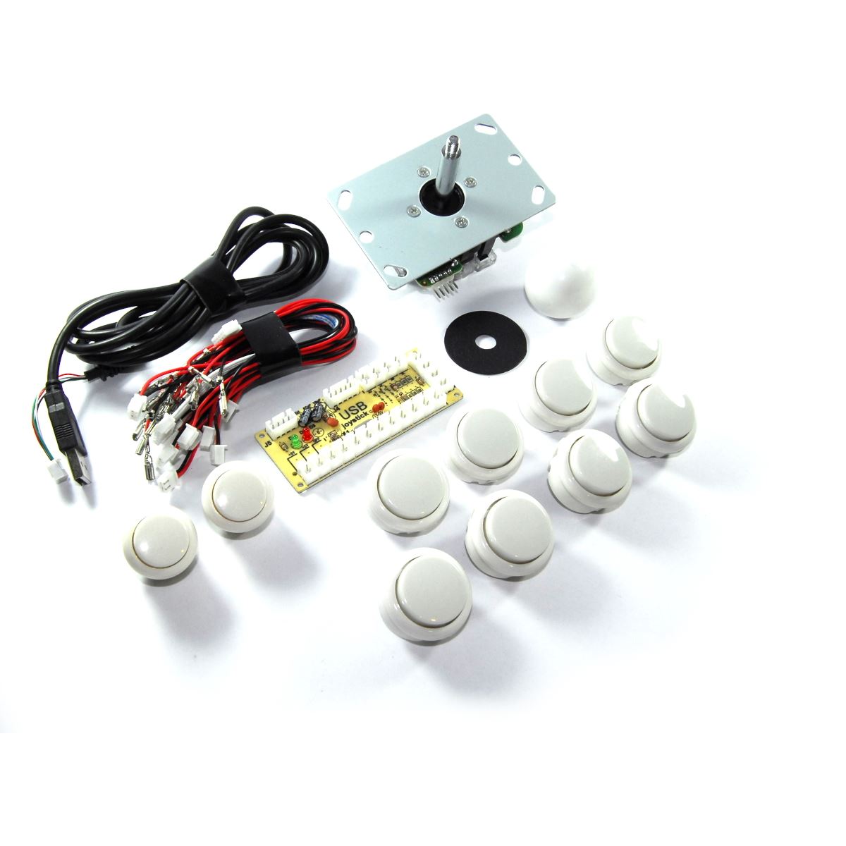 White USB Arcade Gamepad Set Joystick Encoder MAME Turbo Panel – Flux ...