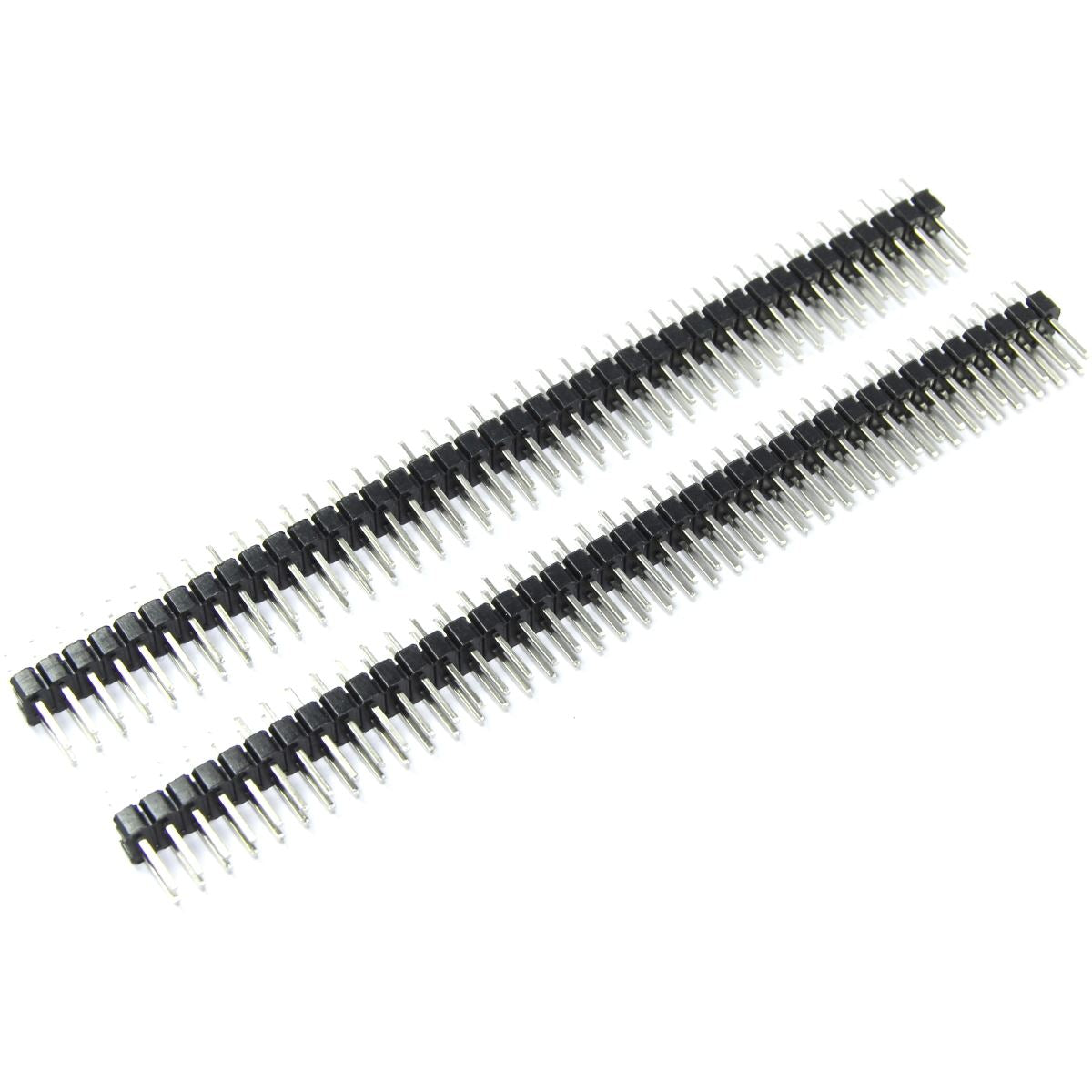 2 x 40x2 Male Pin Headers 2.54mm Double Row Black Proto Arduino – Flux ...