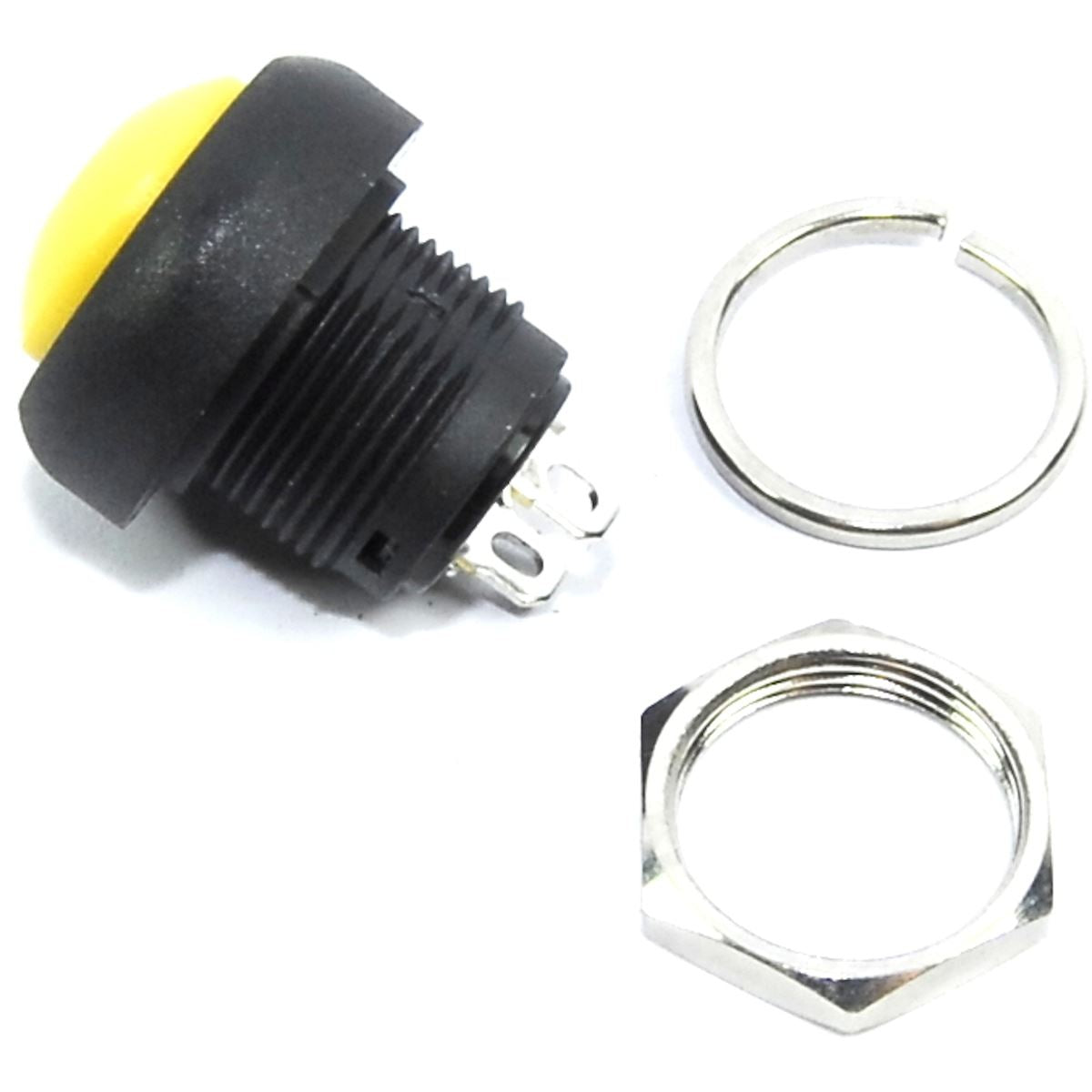 Yellow 12mm Domed Momentary Switch Panel Mount Protyping Push to – Flux ...