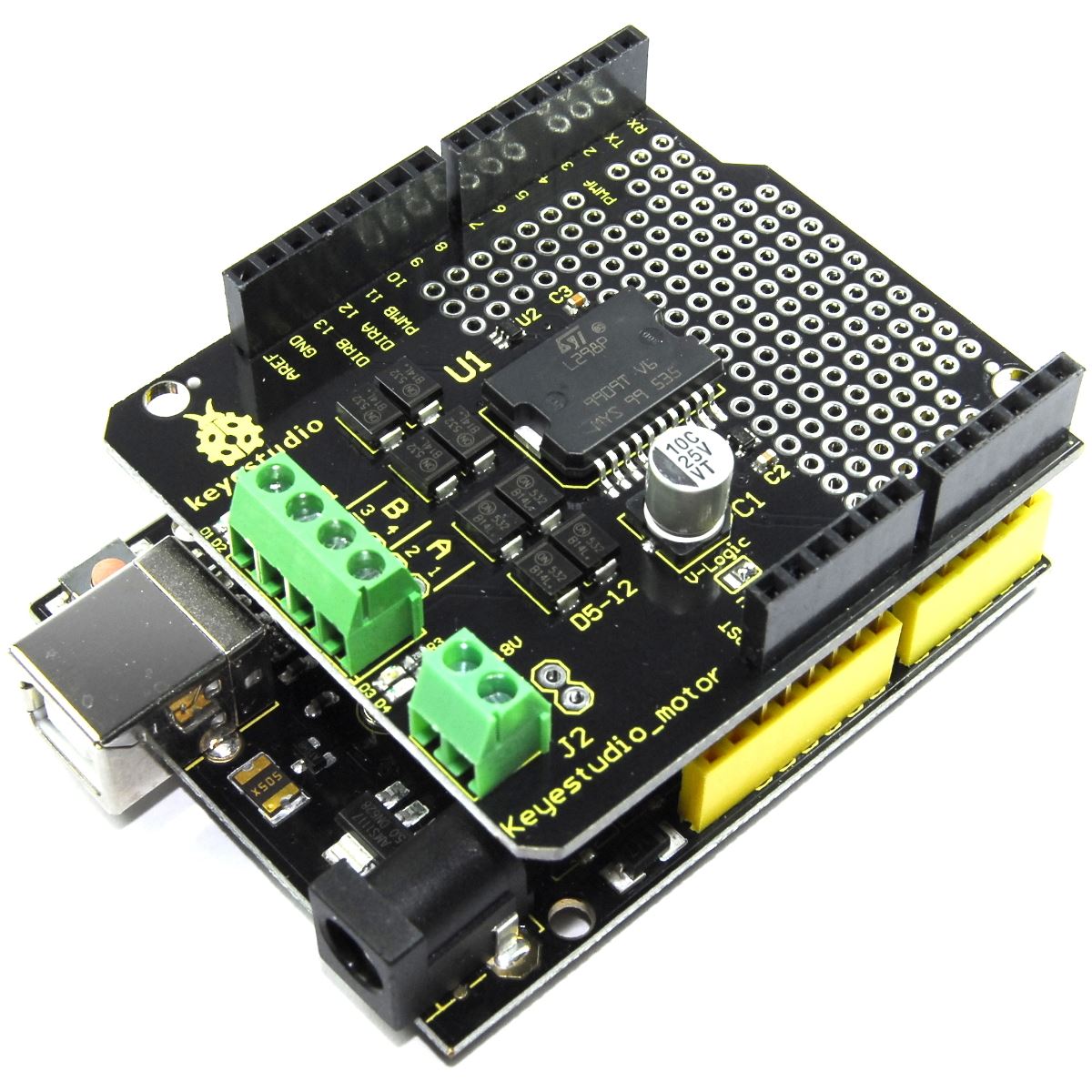 Keyestudio L298P Motor Driver Shield for Arduino UNO KS0007 – Flux Workshop