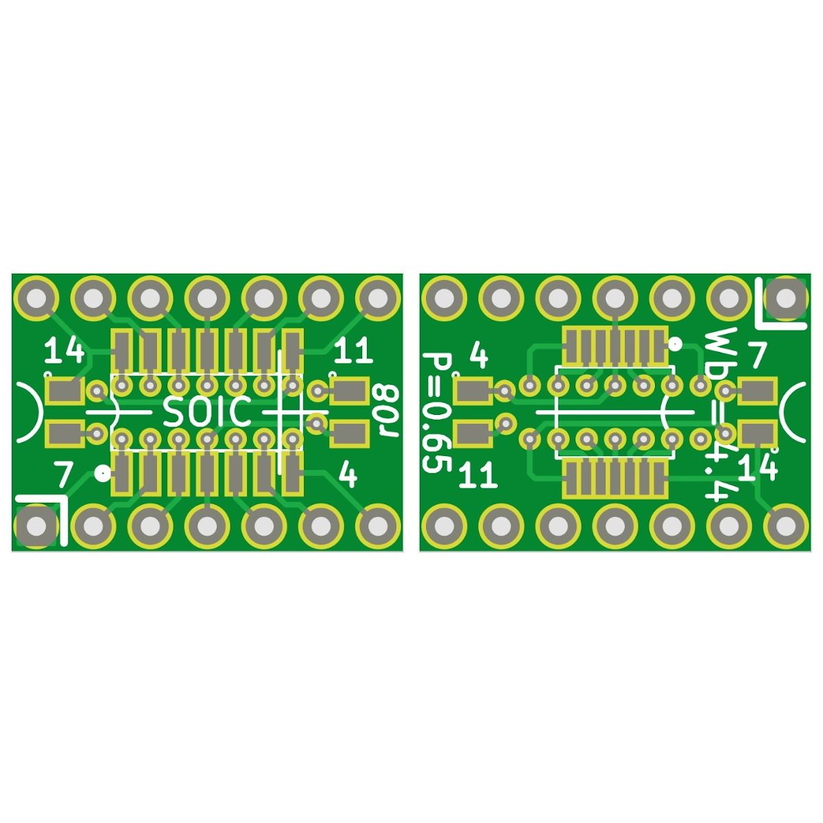 SOIC-14/TSSOP-14 to 14pin 2.54mm Adapter Module 1.27/0.65mm – Flux Workshop