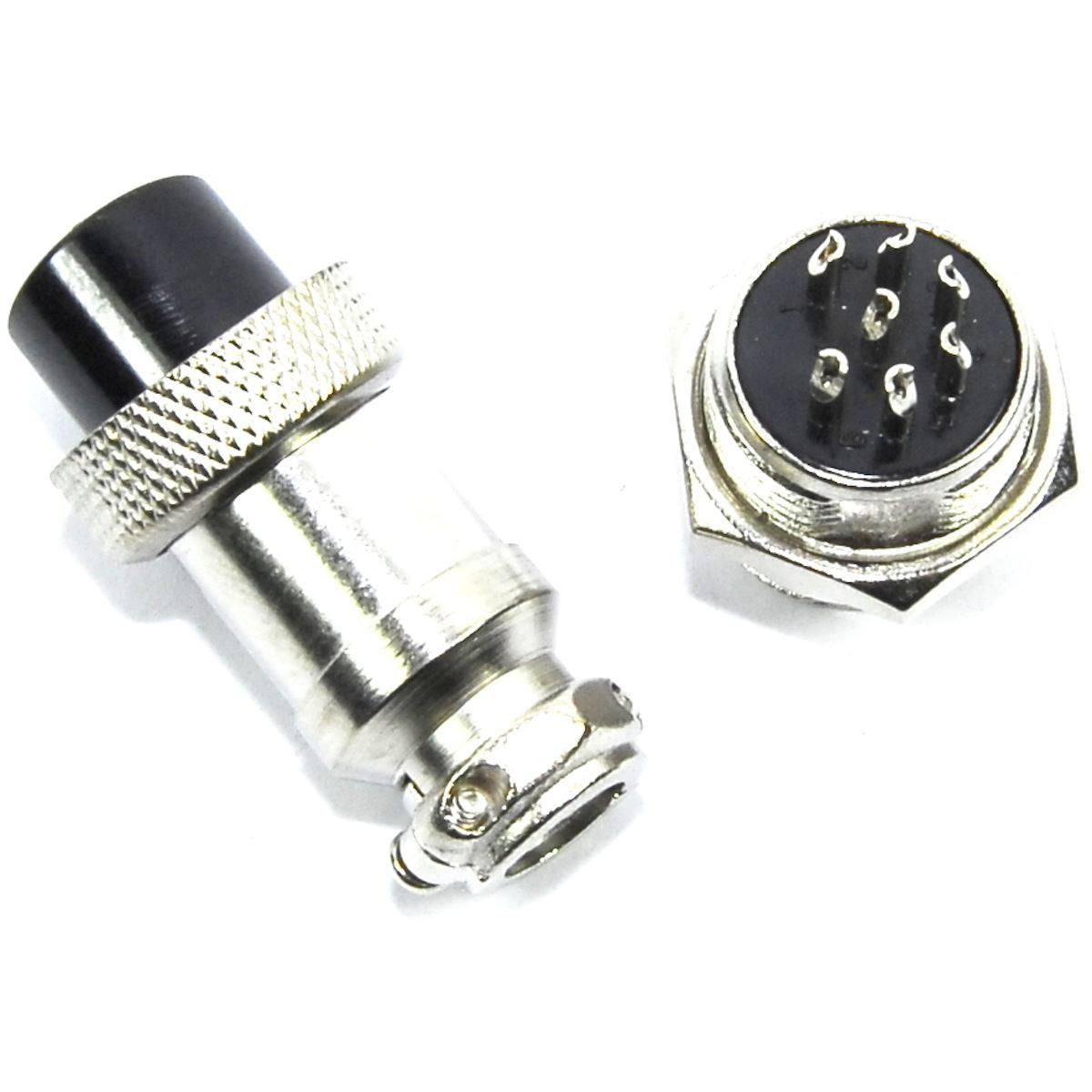 Aviation GX16-7 Male Female Pair Set 16mm Panel Connector Silver – Flux ...
